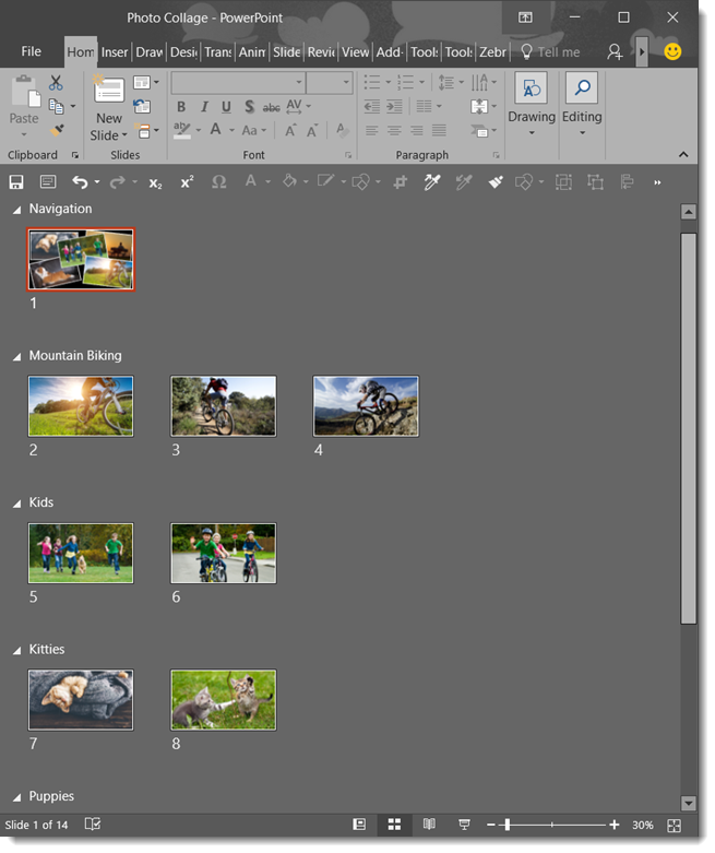 Section Zoom Photo Collage | The PowerPoint Blog