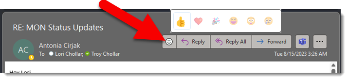 Outlook's New Emoji Reply to Emails - The PowerPoint Blog